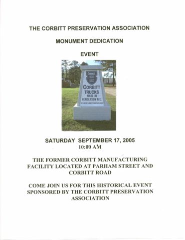 Monument – Corbitt Preservation Association